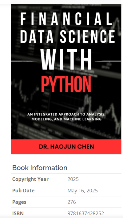 Congratulation! Dr. Haojun (Edwin) Chen's Two Monographs on Financial ...